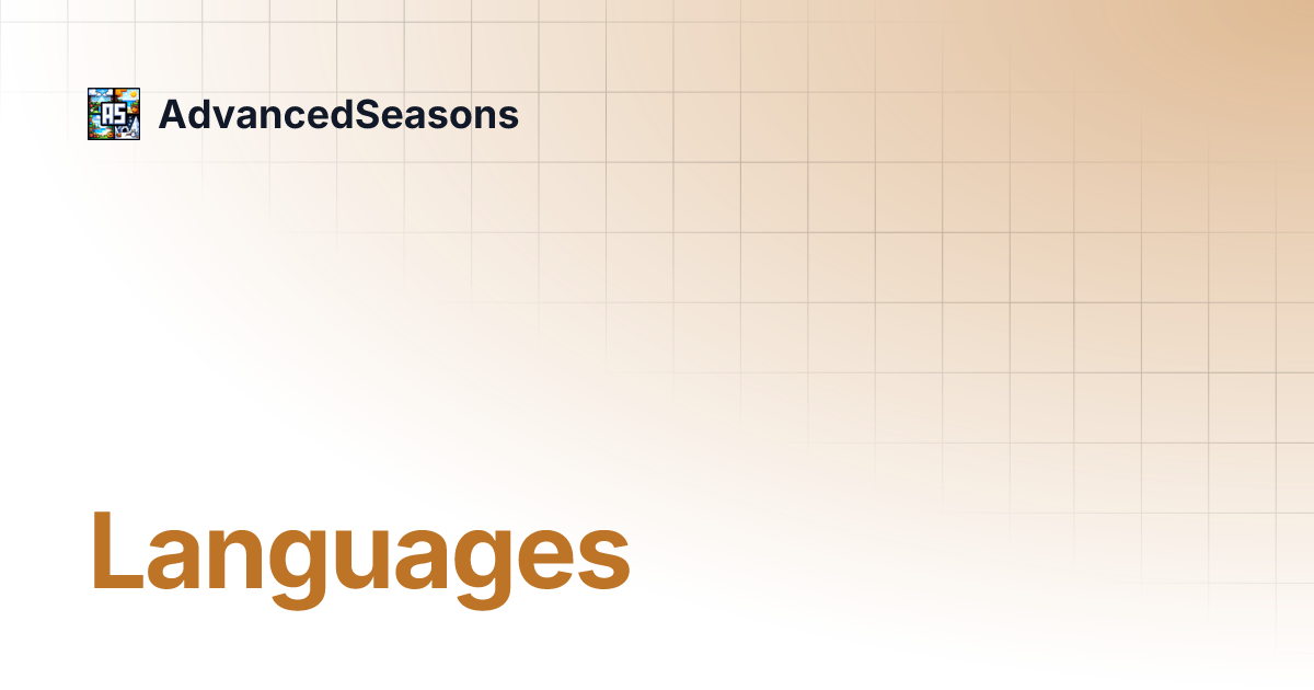 Languages | AdvancedSeasons