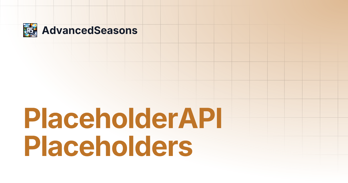 PlaceholderAPI Placeholders | AdvancedSeasons
